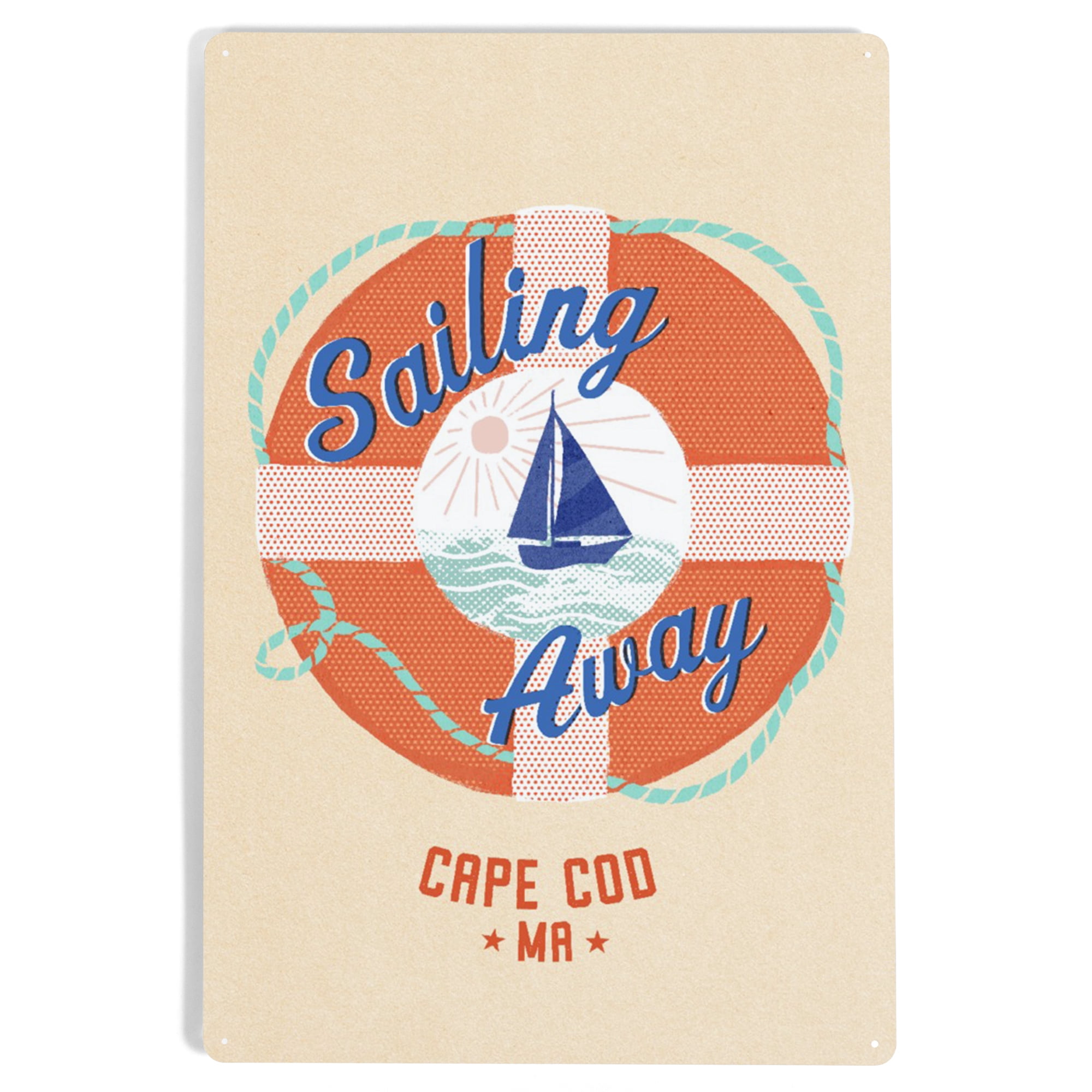 Cape Cod, Massachusetts, Dockside Series, Sailing Away (12x18 Aluminum ...