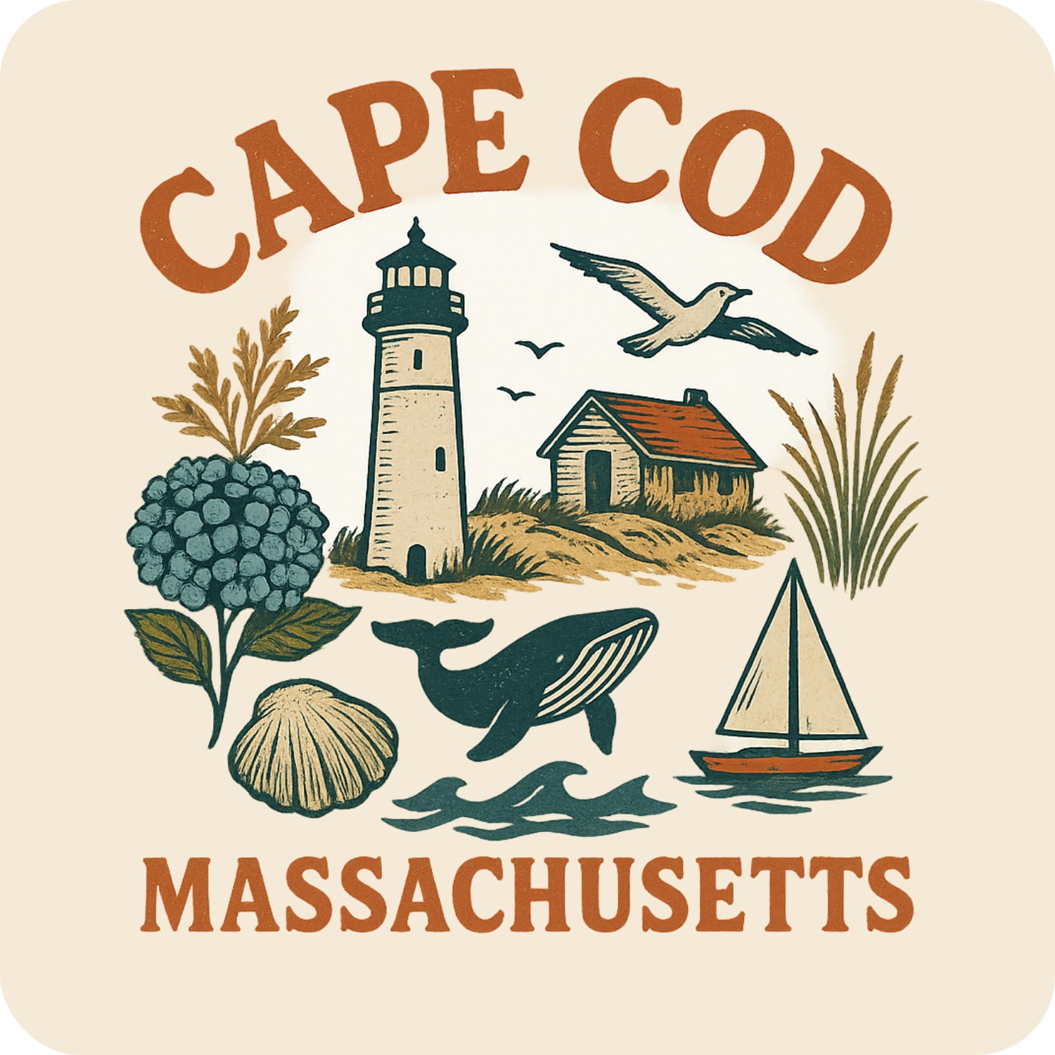 Cape Cod Massachusetts Keepsakes Souvenir Vinyl Sticker – Destination ...