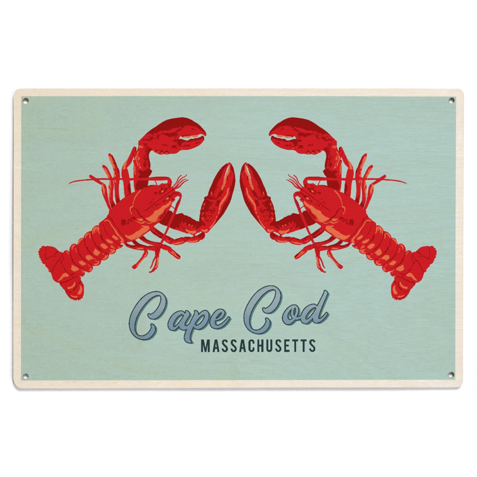 Cape Cod, Massachusetts, Lobsters Birch Wood Wall Sign (6x9 Rustic Home ...