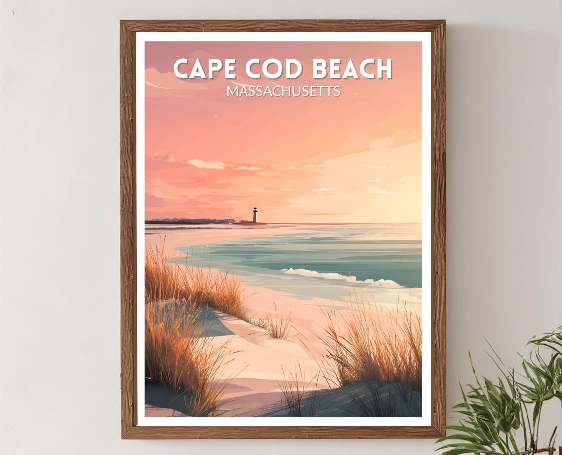 Cape Cod Massachusetts Sunset Beach Romantic Coastal Coastal Wall Art ...