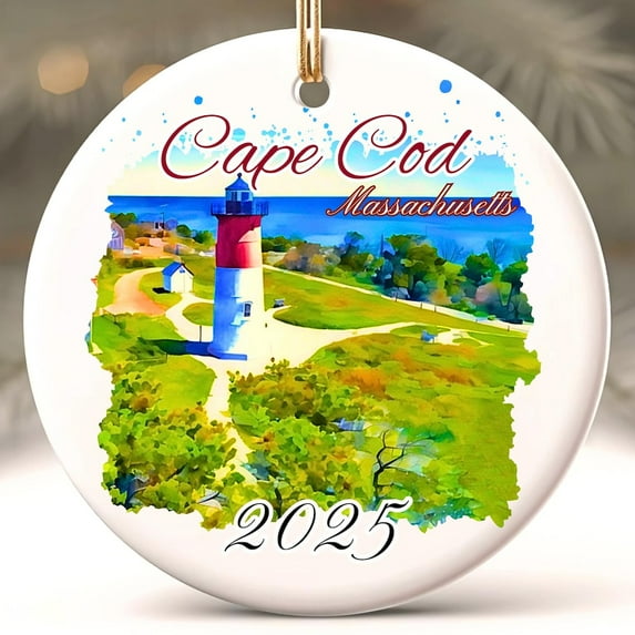 Cape Cod Ornament, Cape Cod Lighthouse Ornament, Cape Cod Ma Ornament, Cape Cod Noel Ornament 2D ...