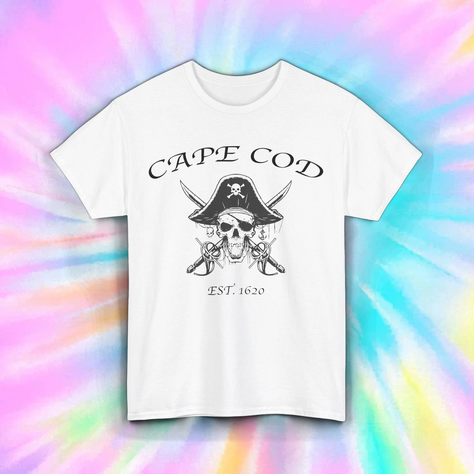 Cape Cod Pirate Emblem Est 1620 Nautical Coastal Adventure Graphic ...