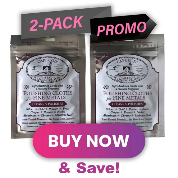 Cape Cod Polishing Cloths For Fine Metals, 2 Pack (4 Clothes), Polish ...