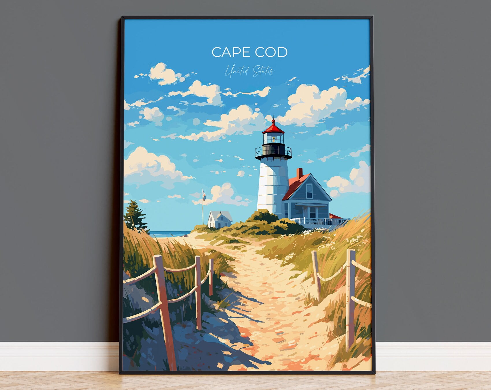 Cape Cod Poster, Travel Print of Cape Cod, Massachusetts, USA, Cape Cod Gift, Cape Cod Art ...