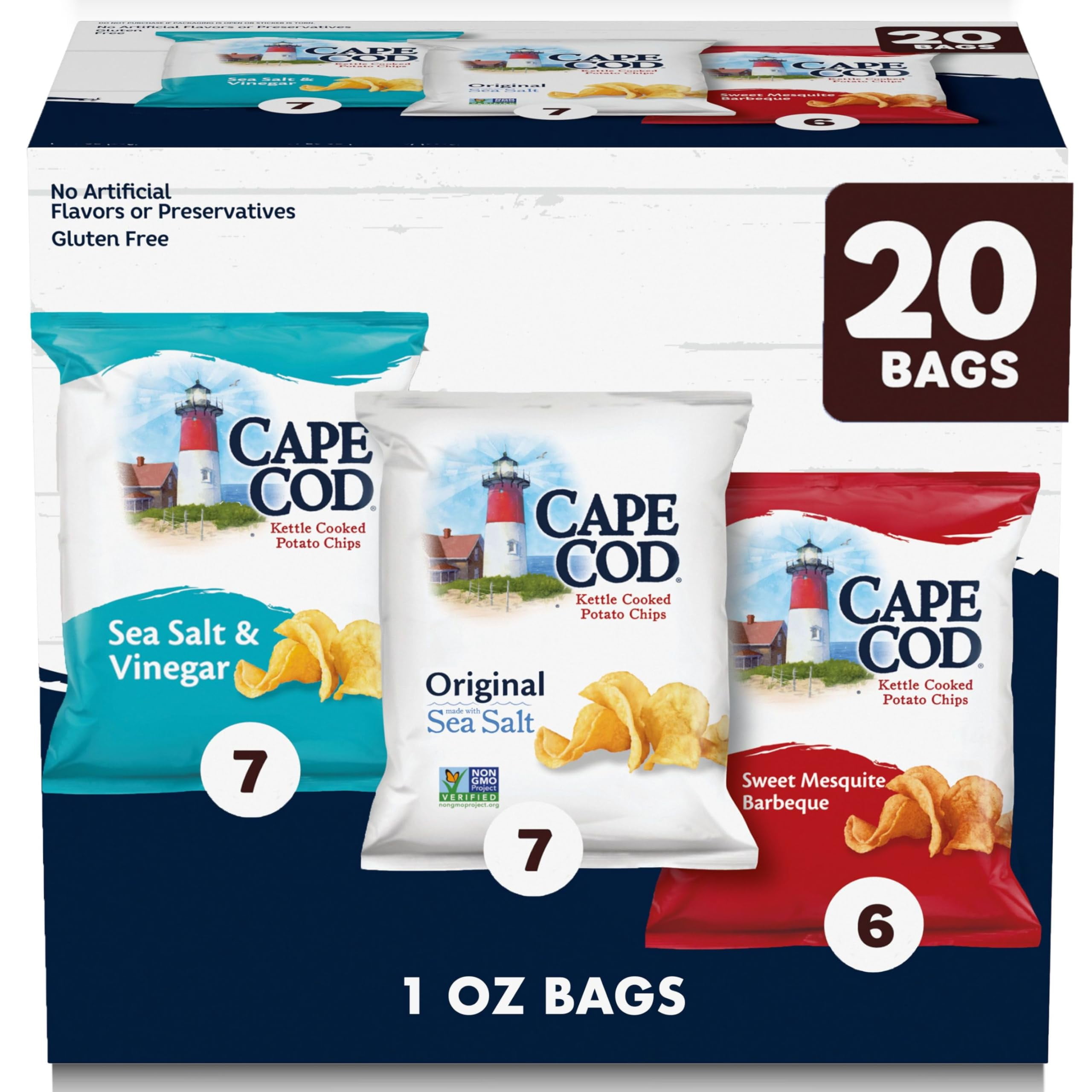Cape Cod Potato Chips IRF13 Variety Pack, 1 Oz, (Pack of 20) - Walmart.com