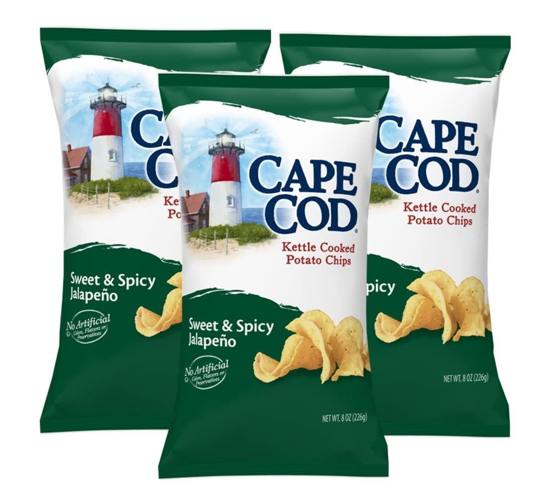 Cape Cod Potato Chips, Kettle Cooked, Sweet & Spicy Jalapeno, 8 oz ...