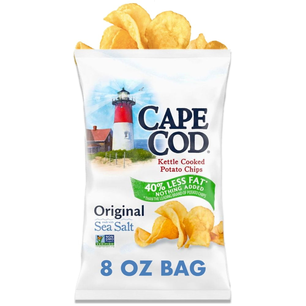 Cape Cod Potato Chips Less Fat Original Kettle Chips, 8 oz, Package May ...