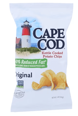 Cape Cod Potato Chips, Less Fat Original Kettle Cooked Chips, 5 oz Pack ...