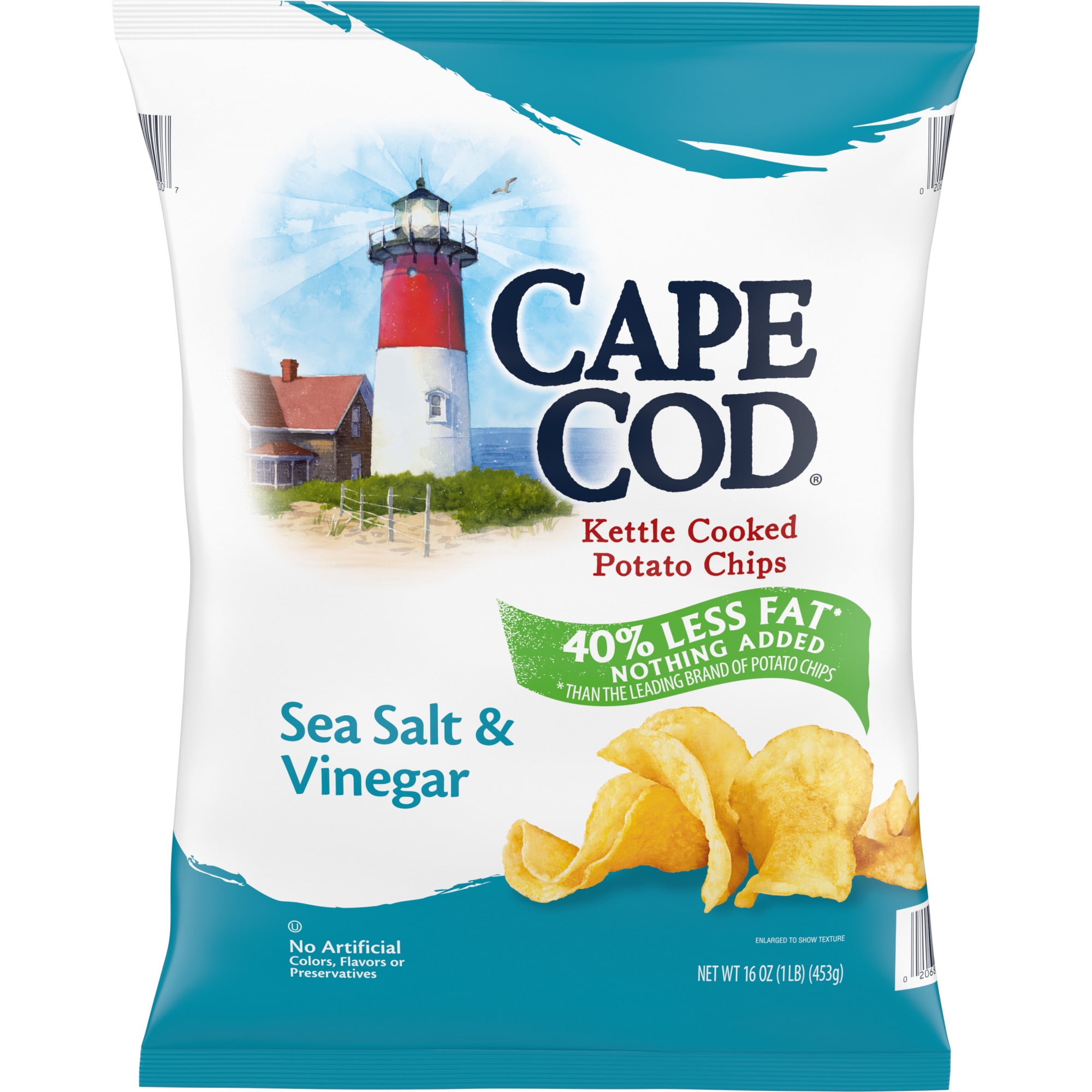 Cape Cod Potato Chips, Less Fat Sea Salt & Vinegar Kettle Cooked Chips ...