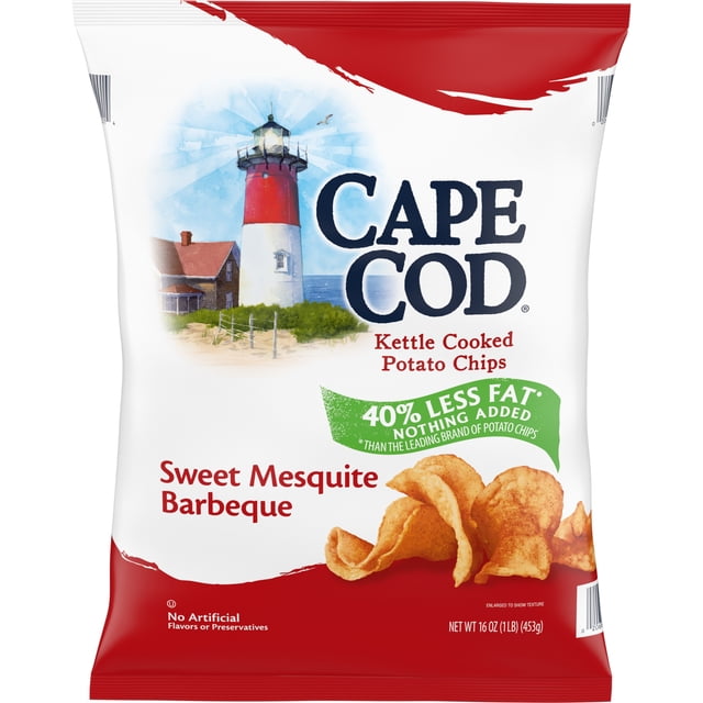 Cape Cod Potato Chips, Less Fat Sweet Mesquite Barbeque Kettle Cooked ...