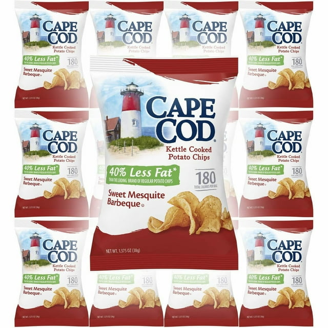 Cape Cod Kettle Cooked Potato Chips, Sweet Mesquite Barbeque BBQ, 40% ...