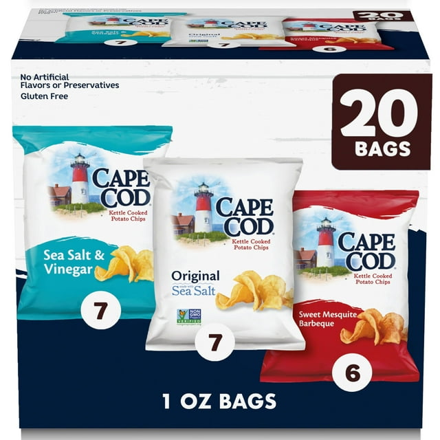 Cape Cod Potato Chips Variety HYZ01 Pack, 1 Oz, (Pack of 20) - Walmart.com