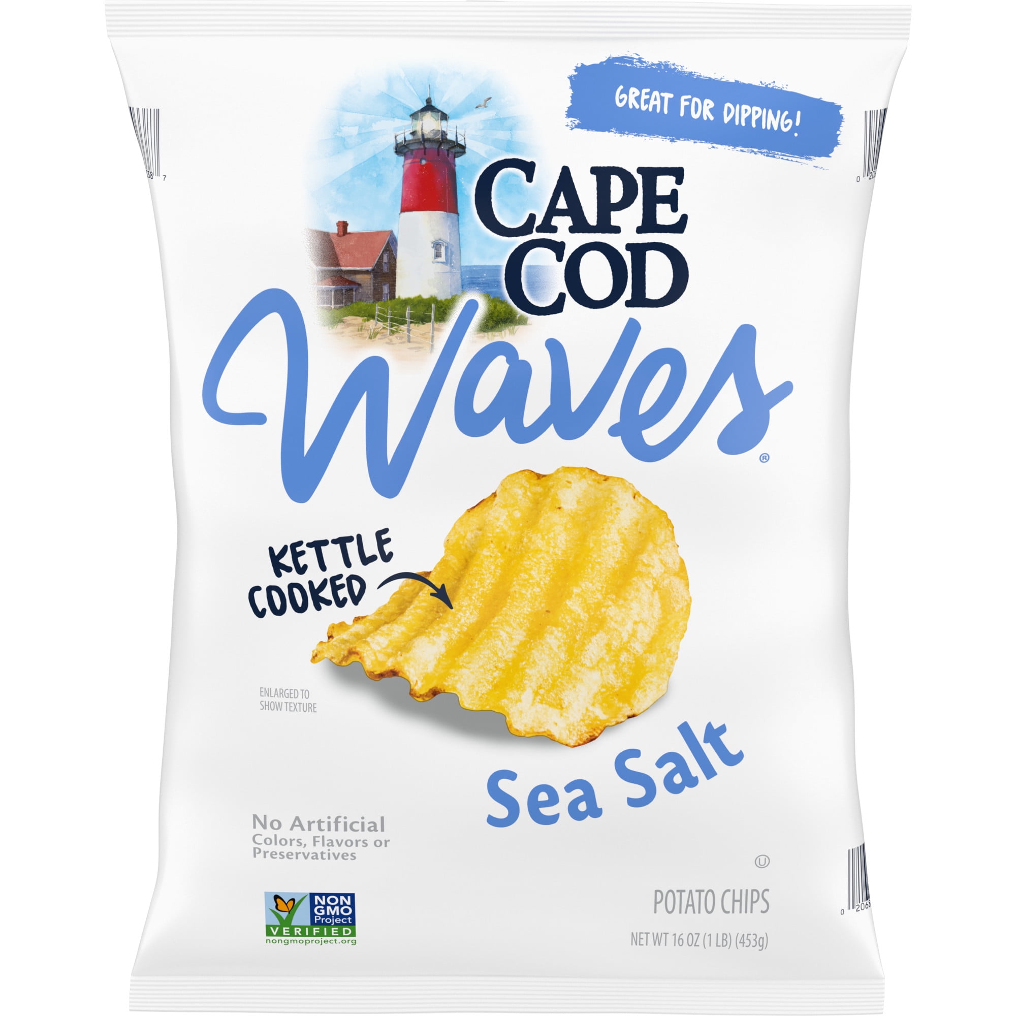 Cape Cod Original Wavy Cut Sea Salt Kettle Chips, 16 oz - Walmart.com