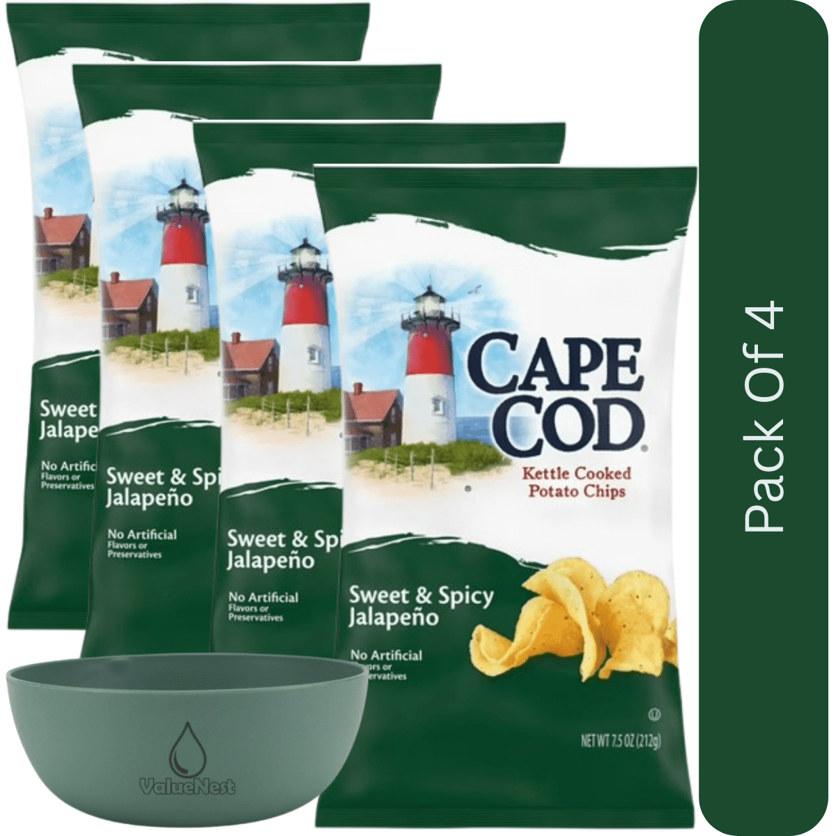 Cape Cod Sweet & Spicy Jalapeno Crunch Kettle Cooked Potato Chips, 7.5 ...