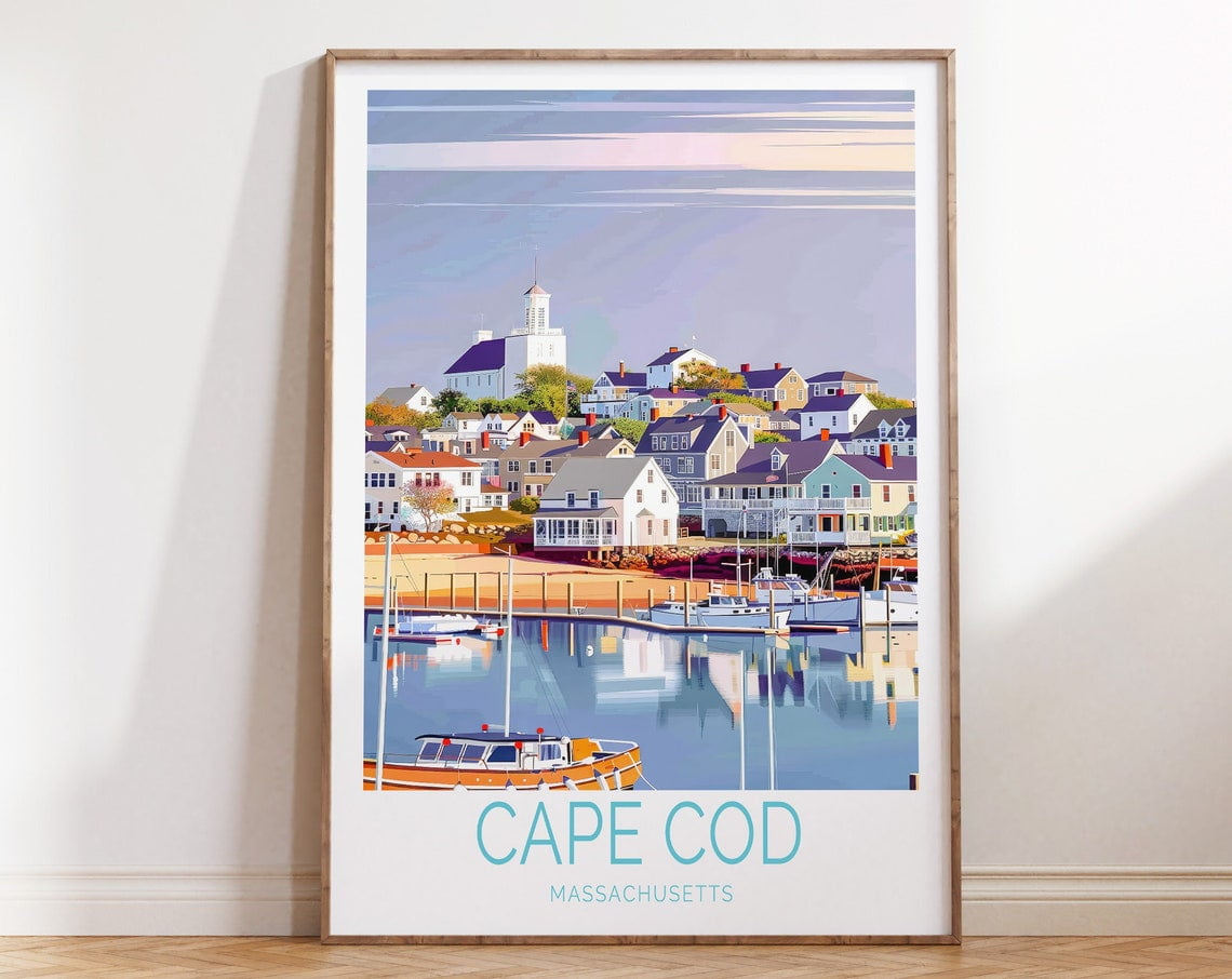 Cape Cod Travel Poster, Massachusetts Wall Art, Massachusetts Cape Cod ...