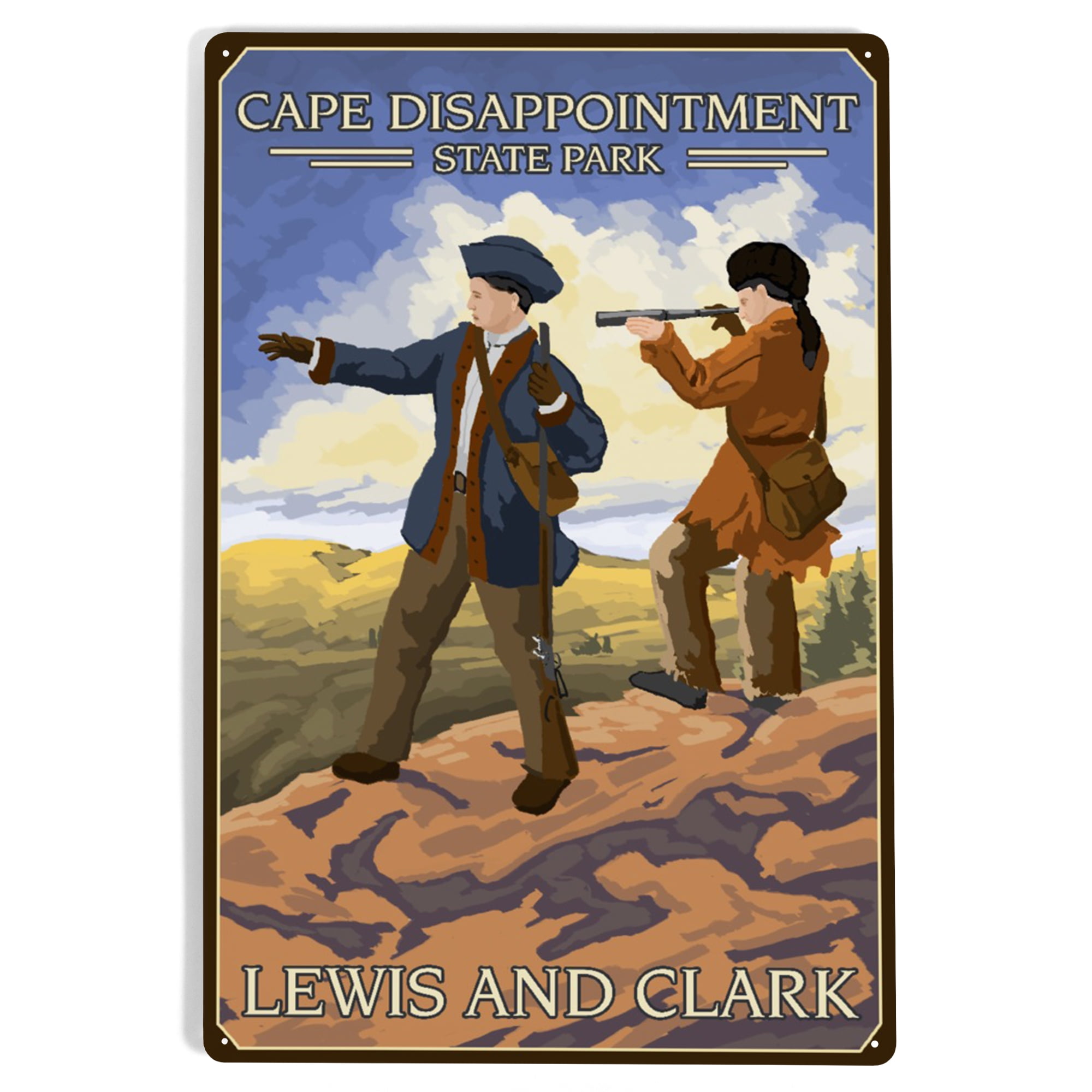 Cape Disappointment State Park, Lewis and Clark (12x18 Aluminum Art ...