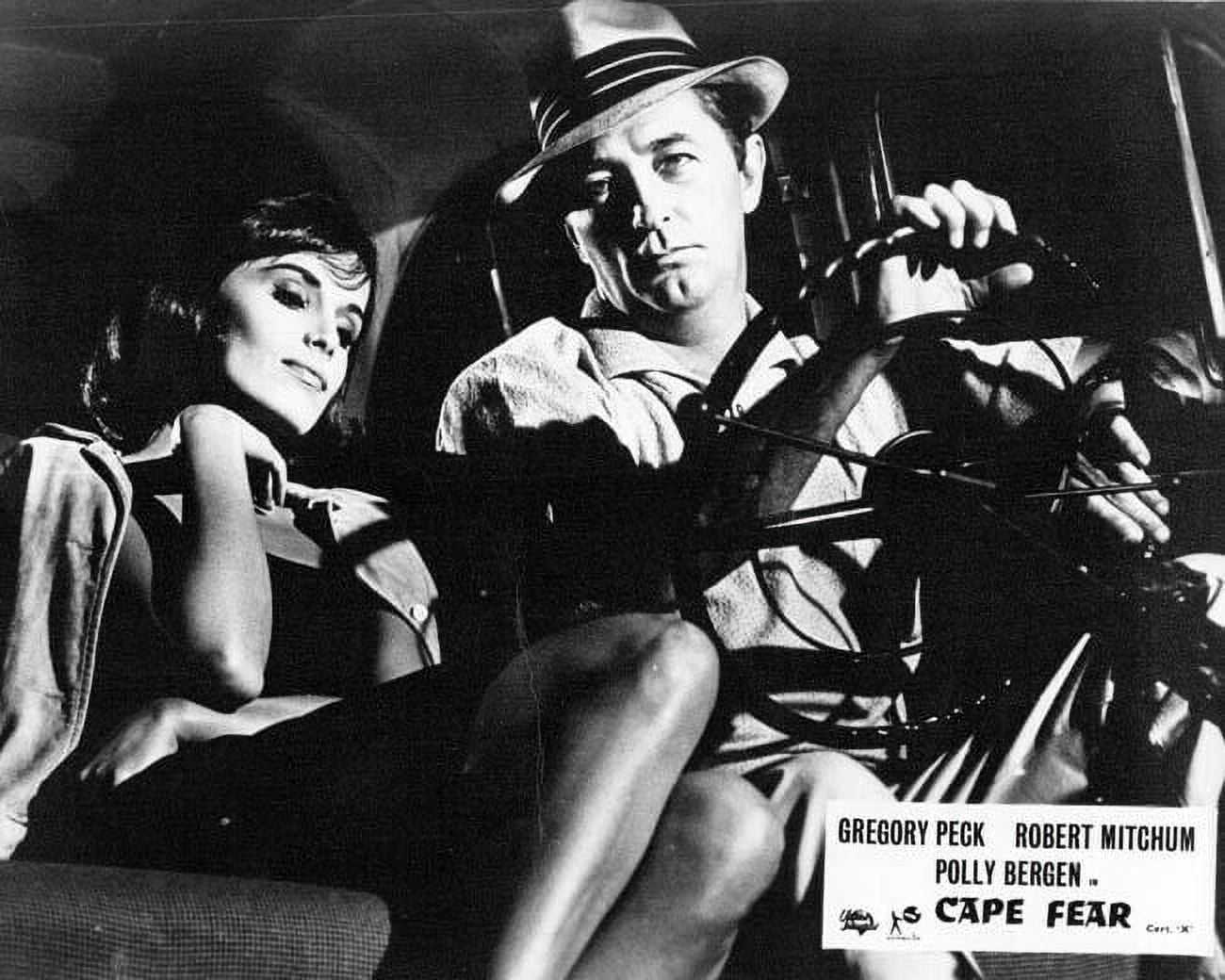 Cape Fear Barrie Chase sits beside Robert Mitchum in car 8x10 inch ...