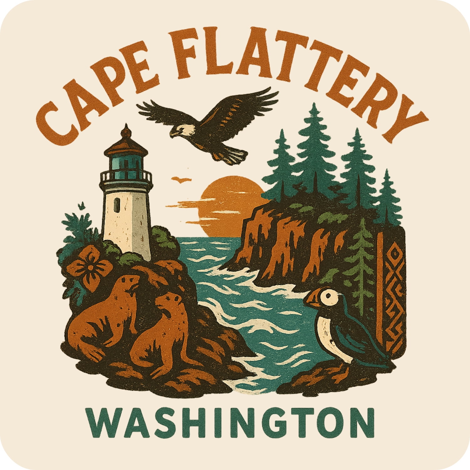 Cape Flattery Washington Keepsakes Souvenir Vinyl Sticker – Destination ...