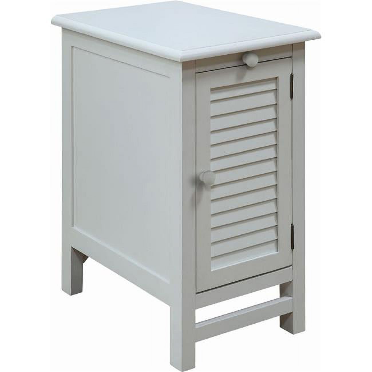 Cape May Cottage White Shutter Door and 1 Pull Shelf Chairside Table ...