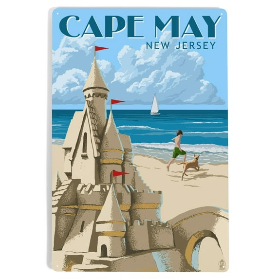 Cape May, New Jersey, Sandcastle (12x18 Aluminum Art, Indoor Outdoor ...