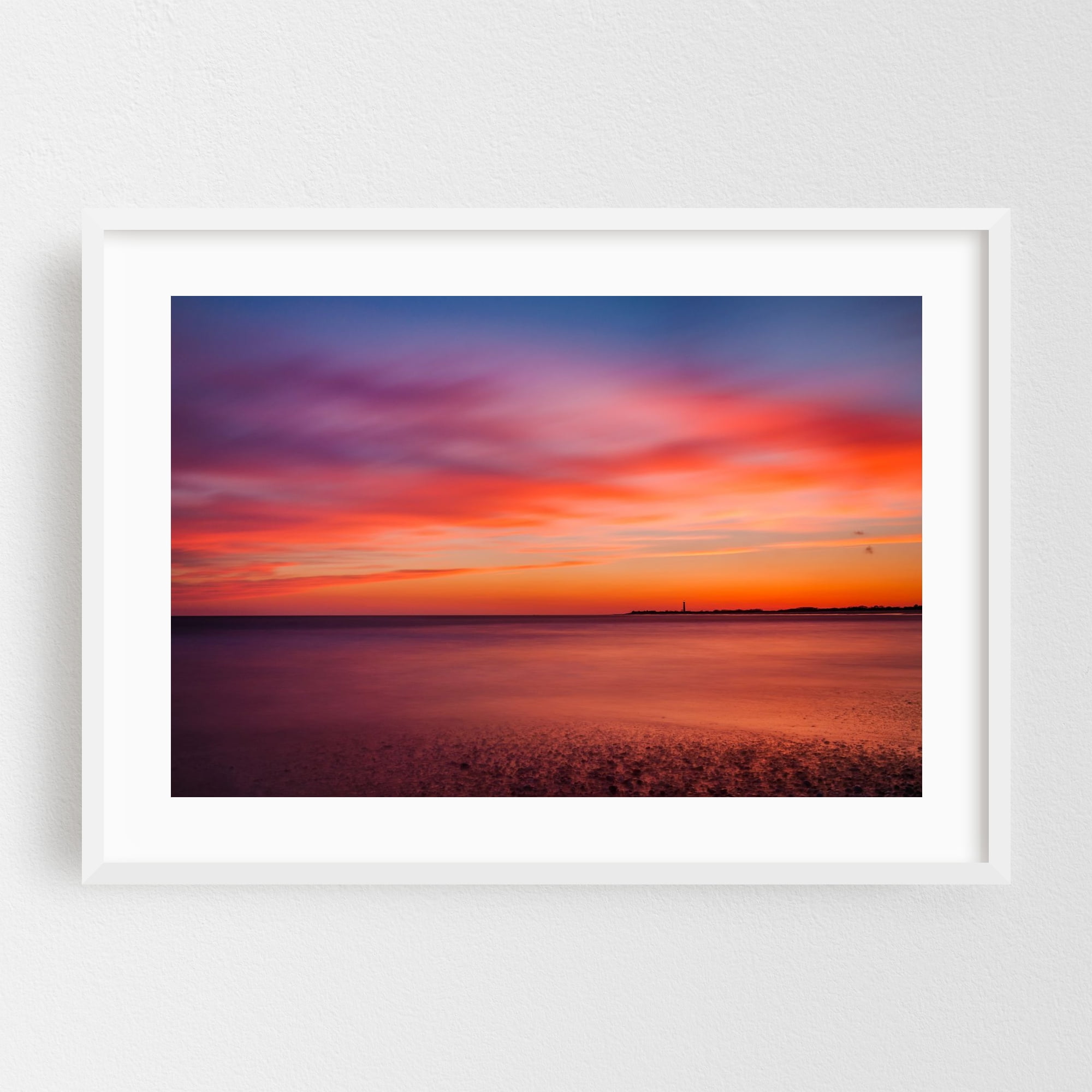 Cape May Sunset - Cape May New Jersey Photography White Framed Wall Art ...