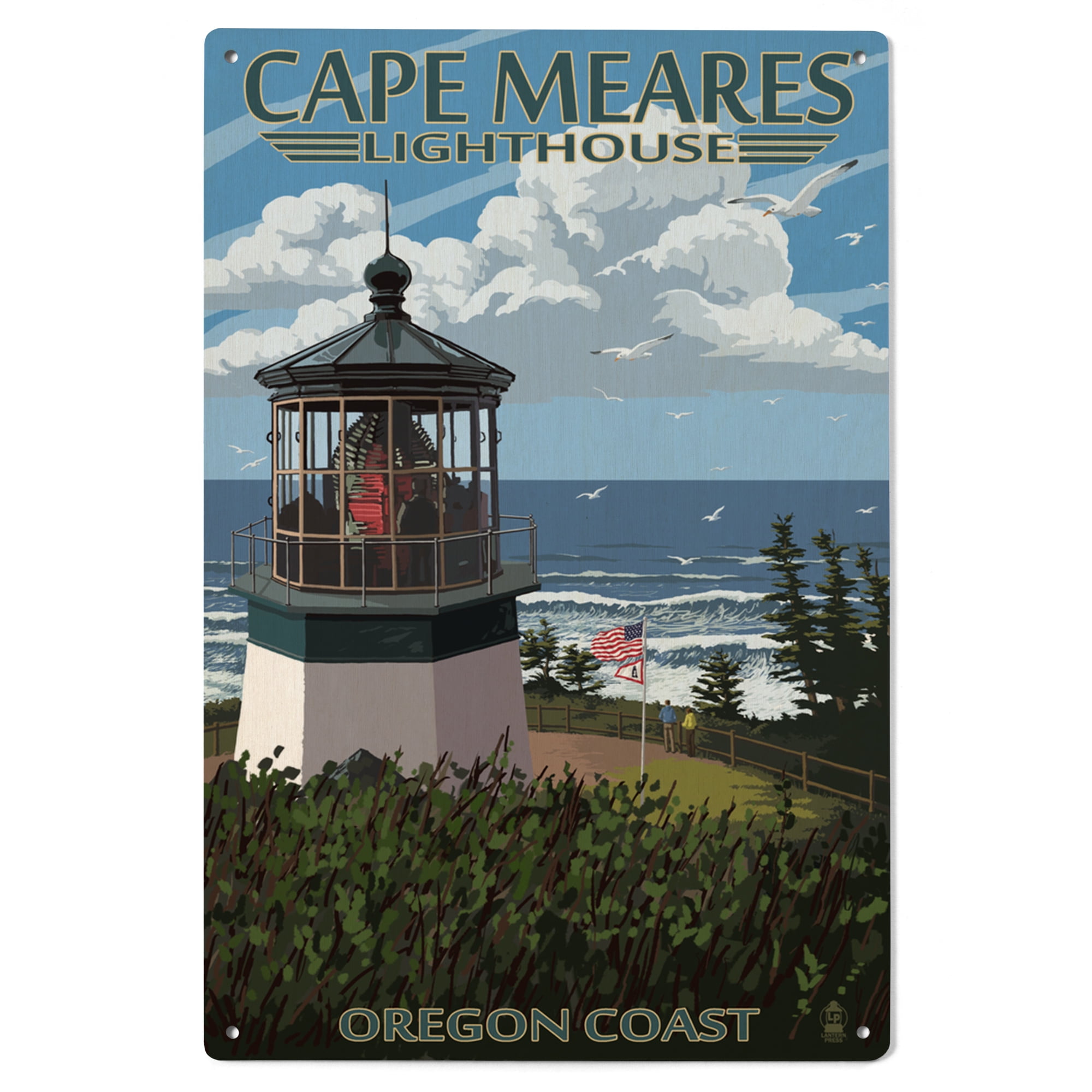 Cape Meares Lighthouse, Oregon Coast Birch Wood Wall Sign (6x9 Rustic ...