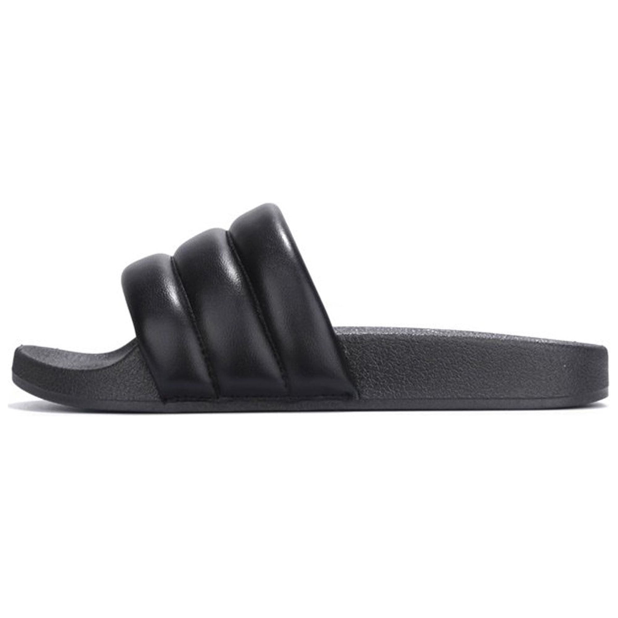 Cape Robbin Barrel Black Puffer Footbed Sandals Slides Mules Slip On ...