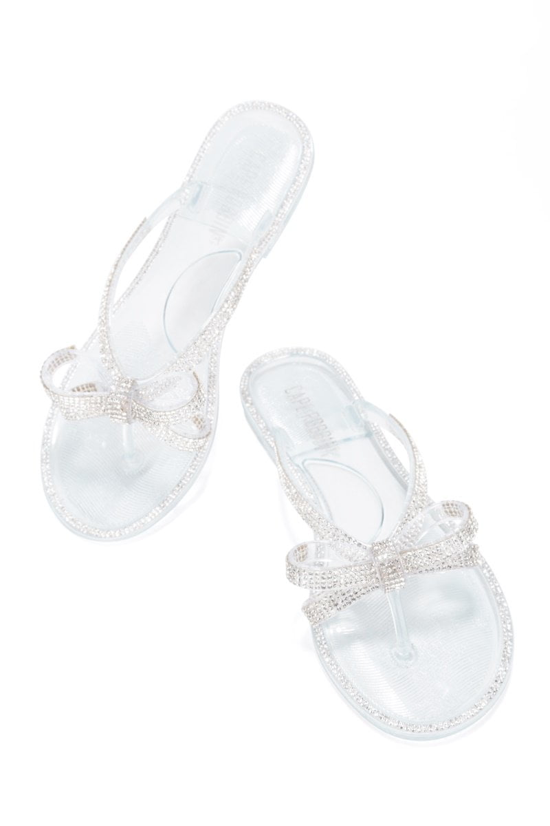 Cape Robbin Bow Wow Jelly T-Strap Slip On Flips Flop Flat Slides ...