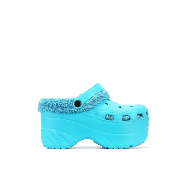 Cape Robbin Gardener Teal Fuzzy Lining Platform Clogs Fashion ...