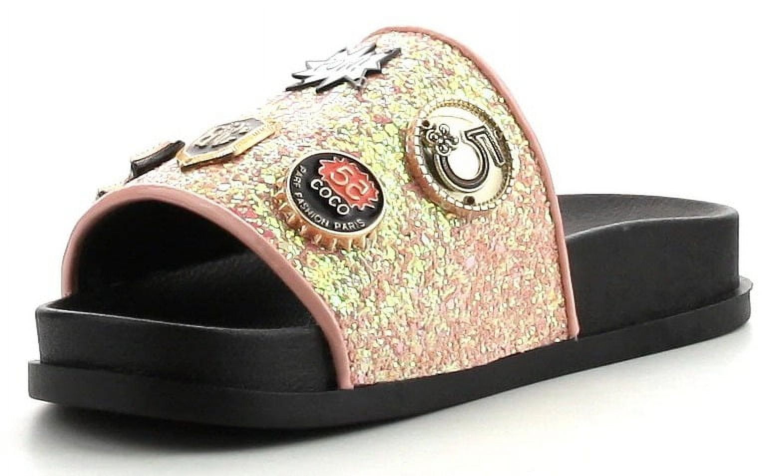 Cape Robbin Moira-25 Pink Slides Glitter Metal Pendant Ornament Fashion ...