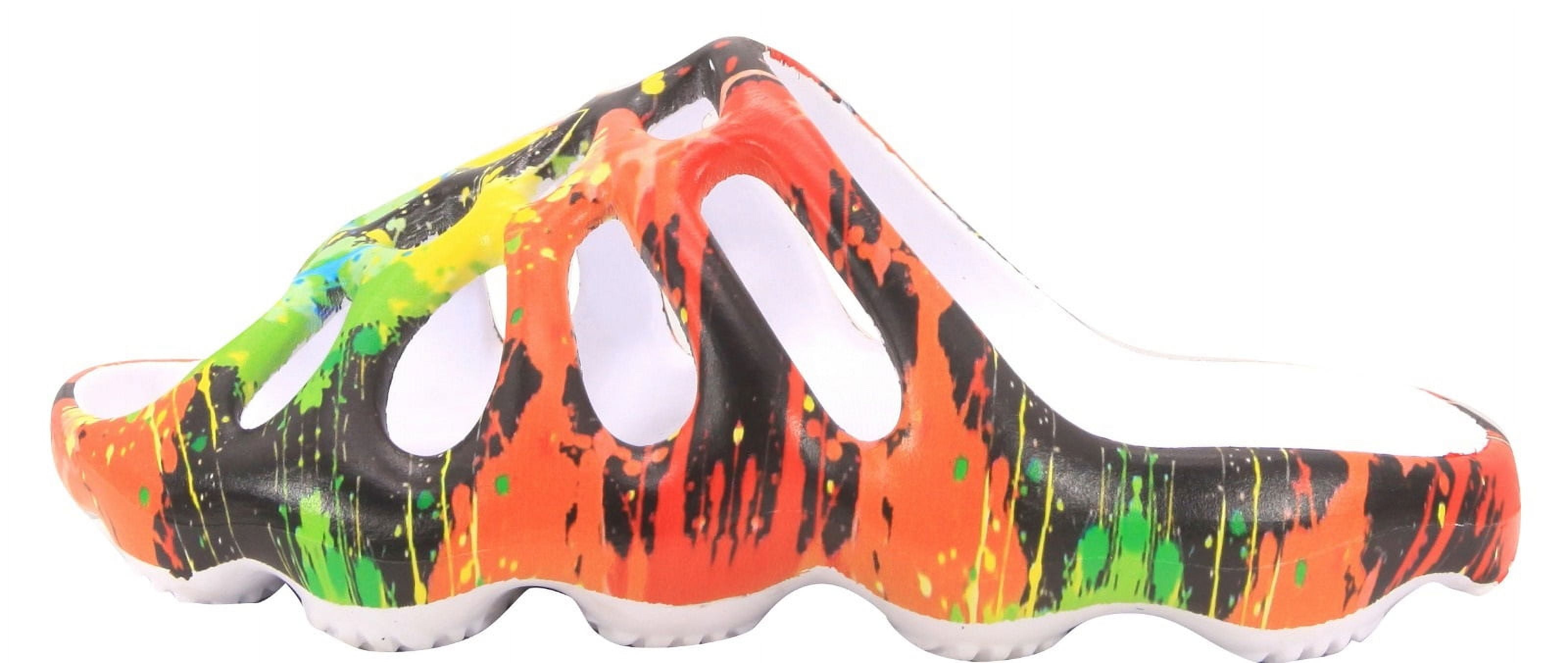 Cape Robbin Pond Flat Slip On Slides Sandals Paint Splatter Wedge ...