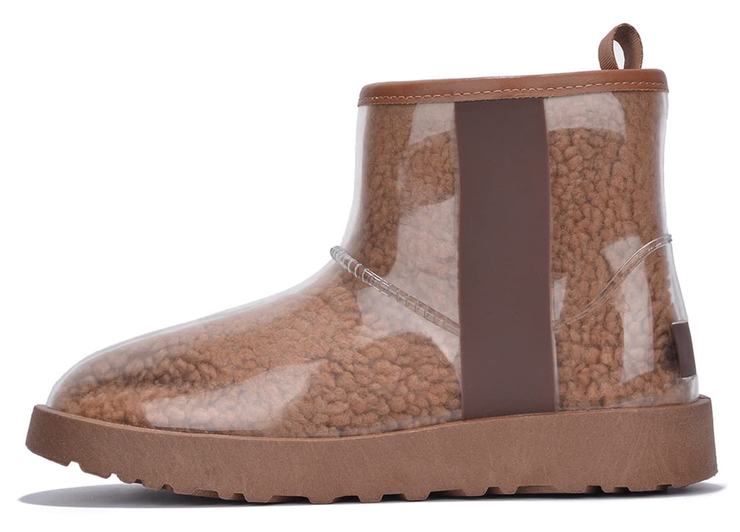 Cape Robbin Women Ankle Snow Rain Boots Flat Platform Warm Fur Clear ...