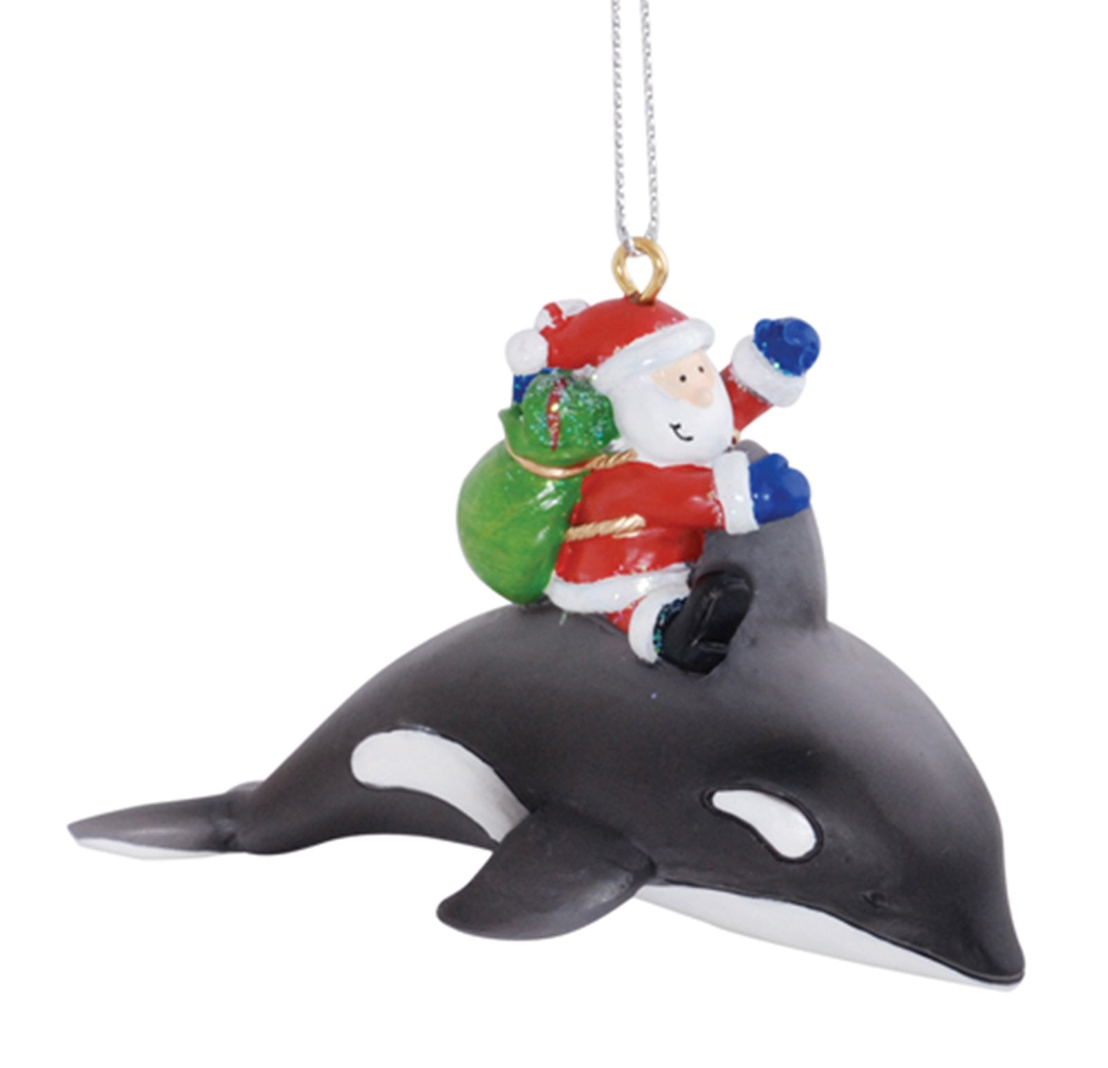 Cape Shore Santa Claus Riding Orca Whale Delivering Gifts Christmas ...
