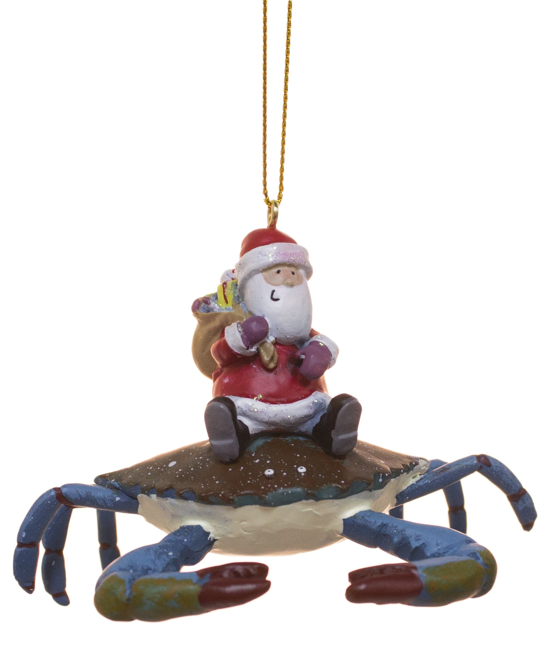 Cape Shore Santa Riding Maryland Blue Crab Christmas Holiday Ornament ...