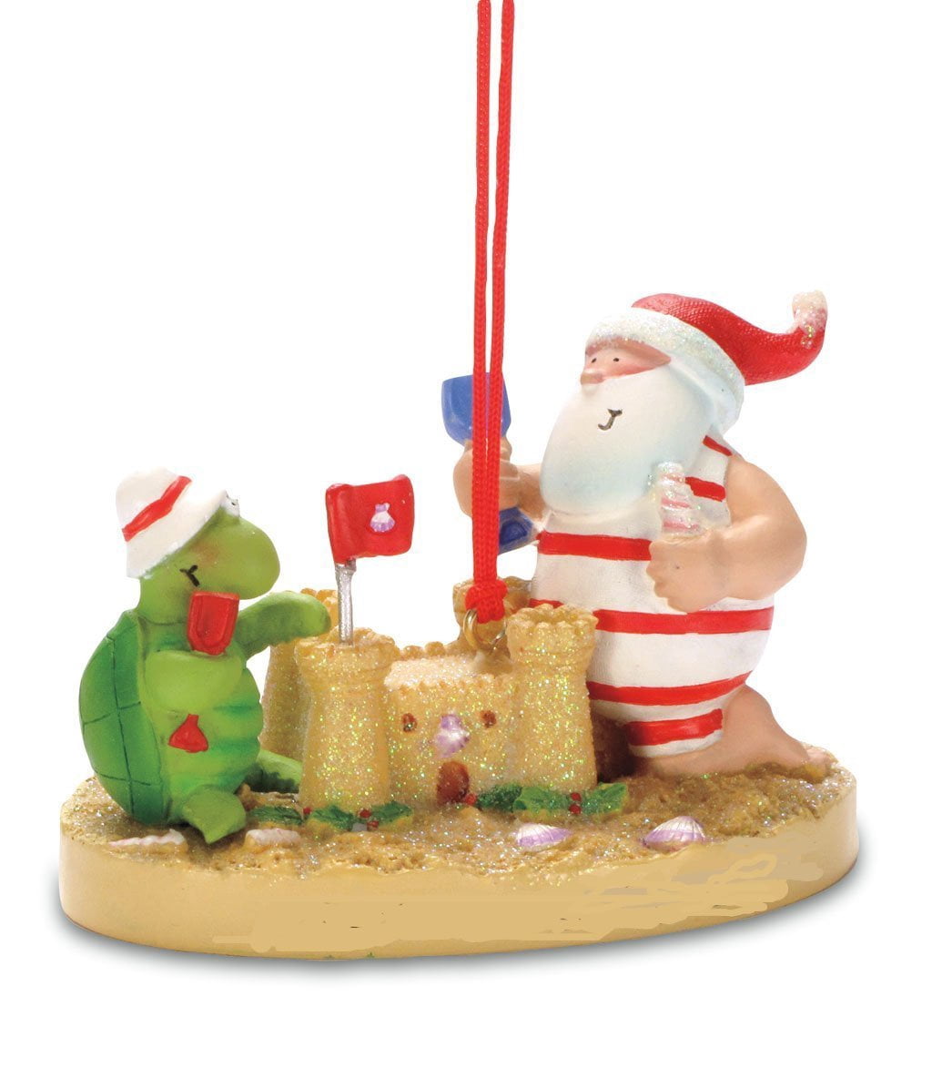 Cape Shore Santa Turtle Sandcastle Island Christmas Tree Ornament ...