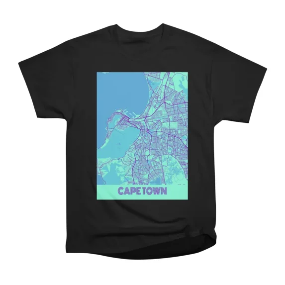 Cape Town South Africa Galaxy City Map T-Shirt Tee Gift For Him Merch ...