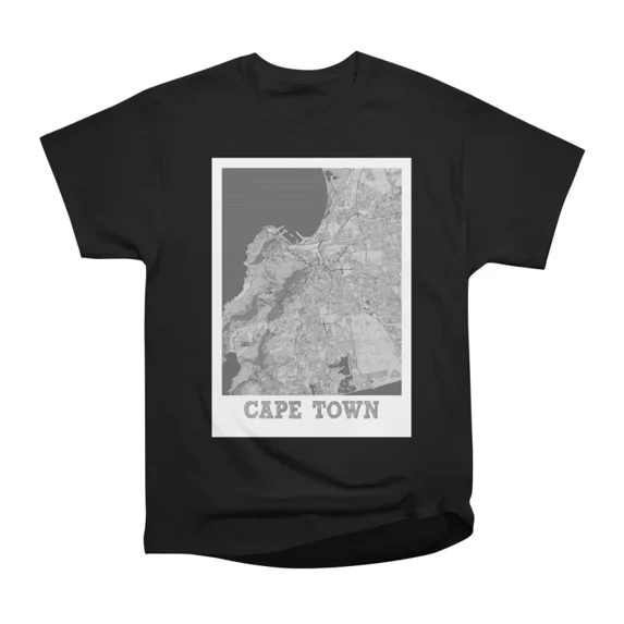 Cape Town South Africa Pencil City Map T-Shirt Tee Gift For Him Merch ...