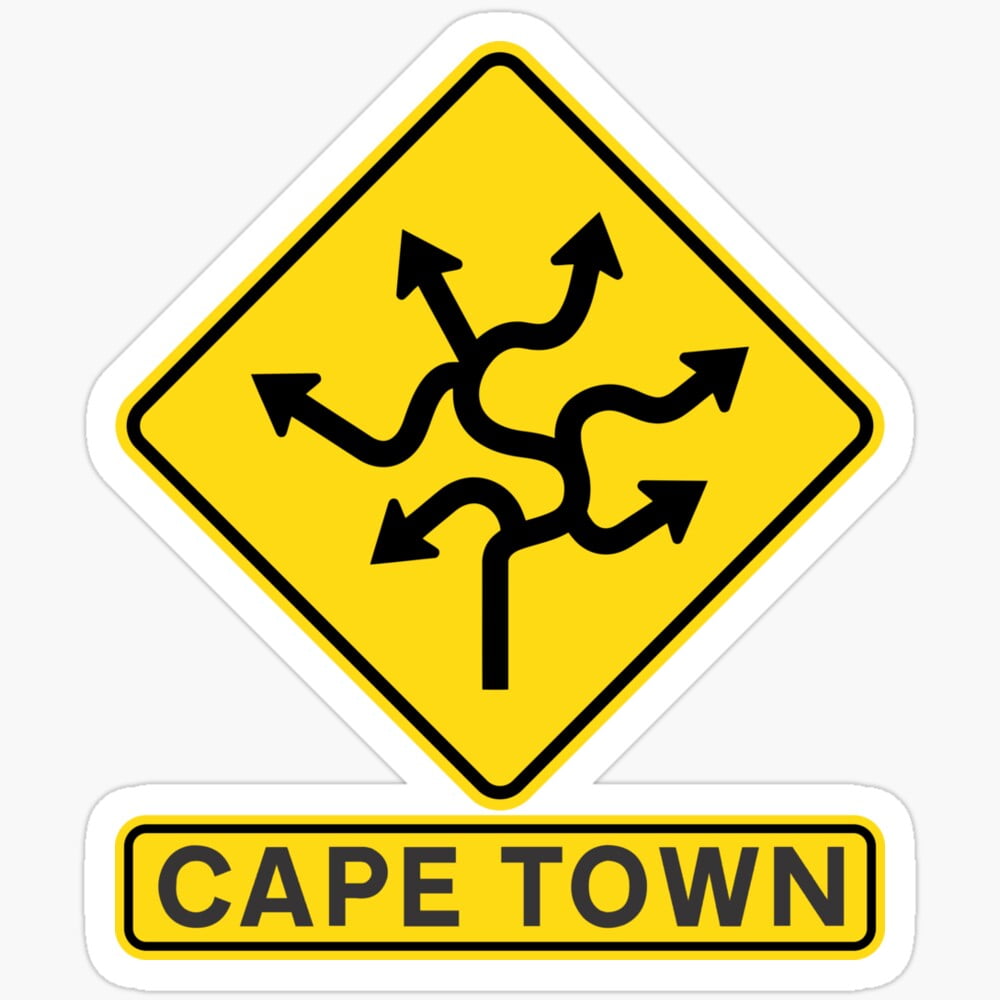 Cape Town Street Sign Sticker Phone Decal Water Bottle Stickers Car ...