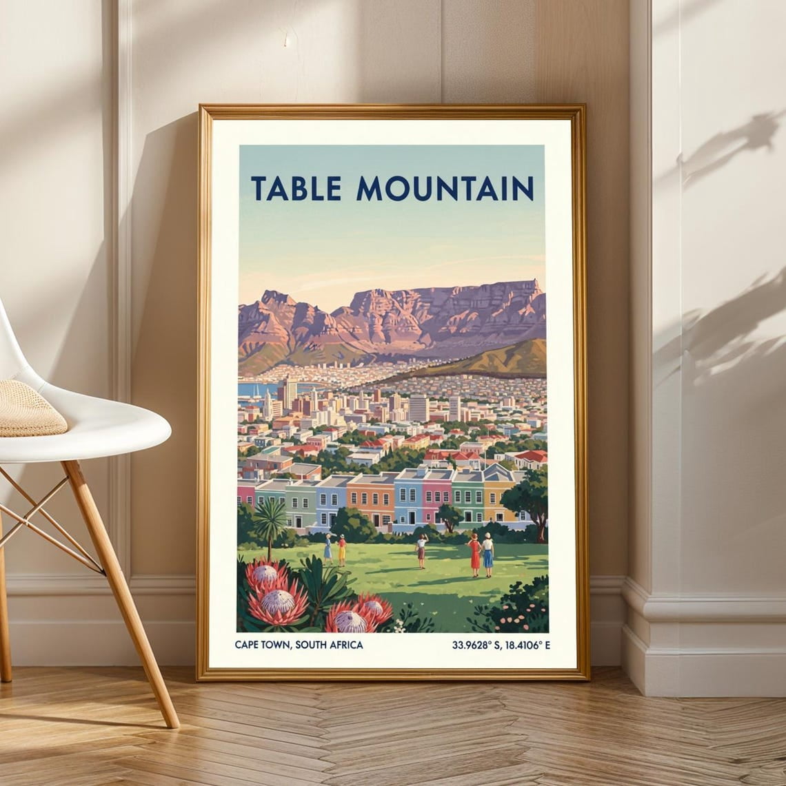 Cape Town Table Mountain Art Print: Vintage South Africa Travel Poster ...