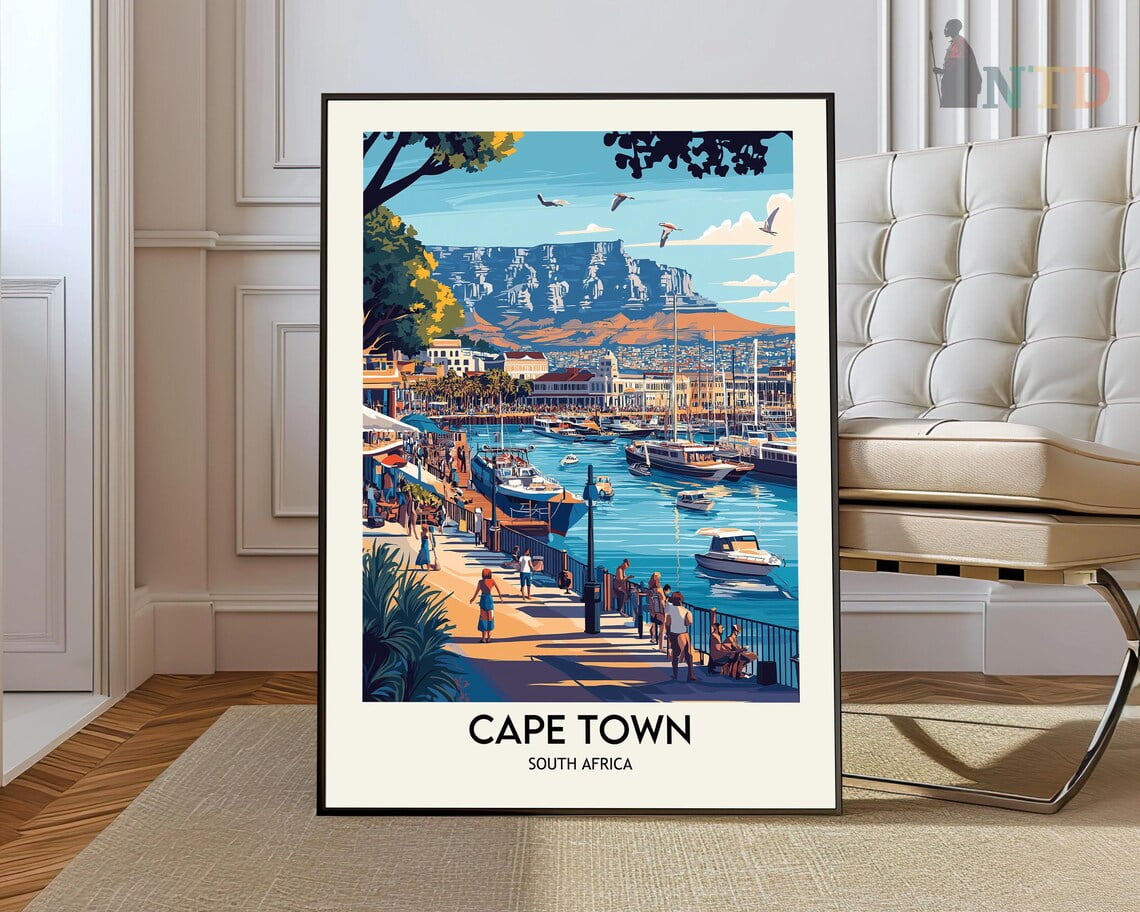 Cape Town Travel Poster, Cape Town Wall Art, Cape Town Poster Print ...