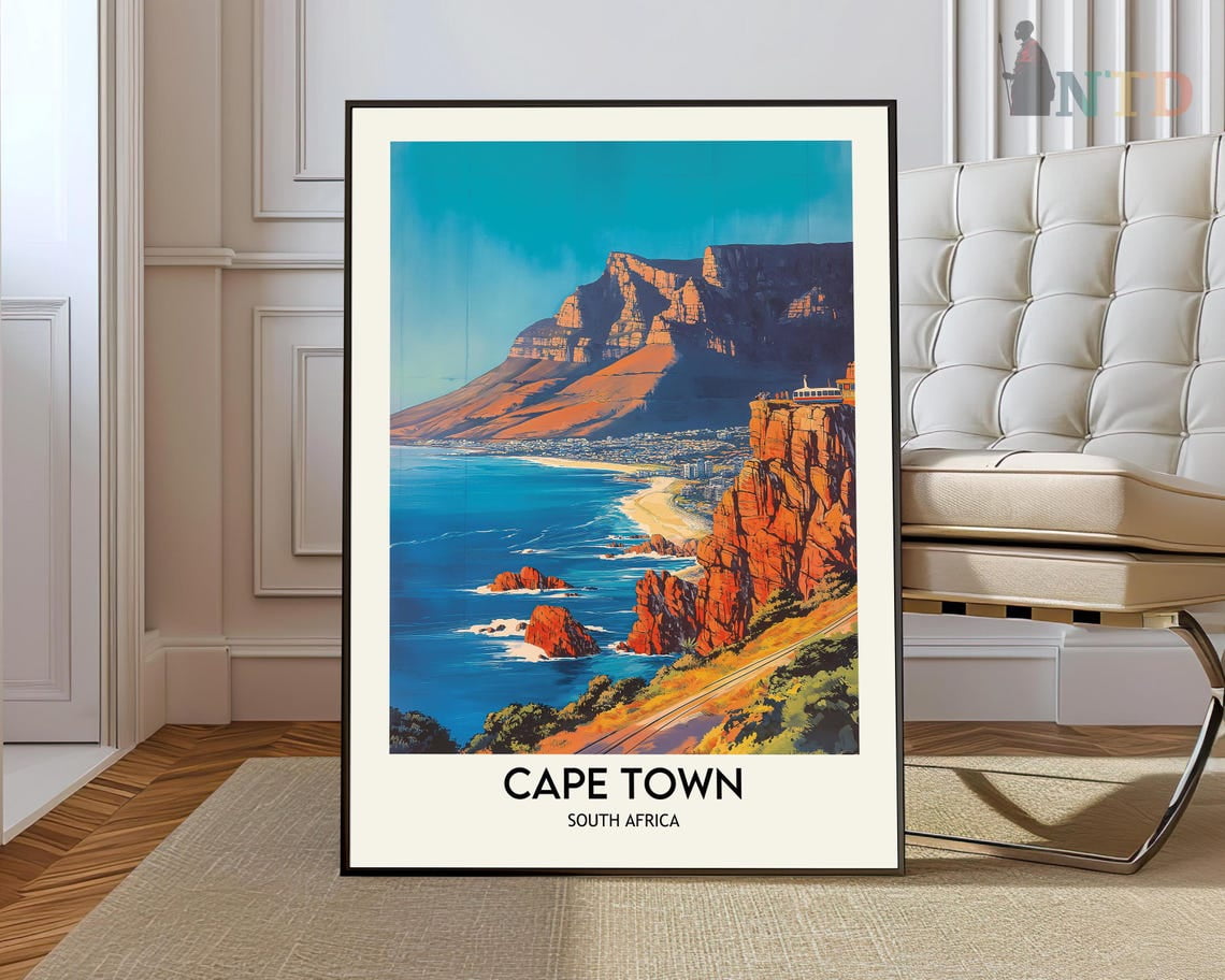 Cape Town Travel Poster, Cape Town Wall Art, Cape Town Poster Print ...
