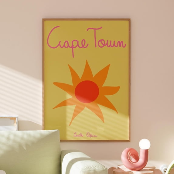 Cape Town Travel Poster Minimal Tropical Preppy Decor, Unframed Paper ...