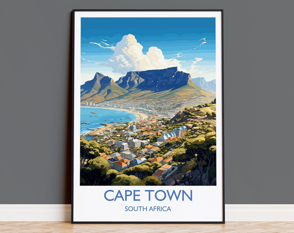 Cape Town Travel Print, Travel Poster Of Cape Town, Cape Town Art ...