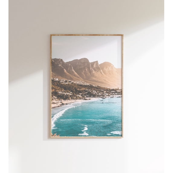 Cape Town Wall Art Camps Bay Beach Poster South Africa Atlantic Sea ...