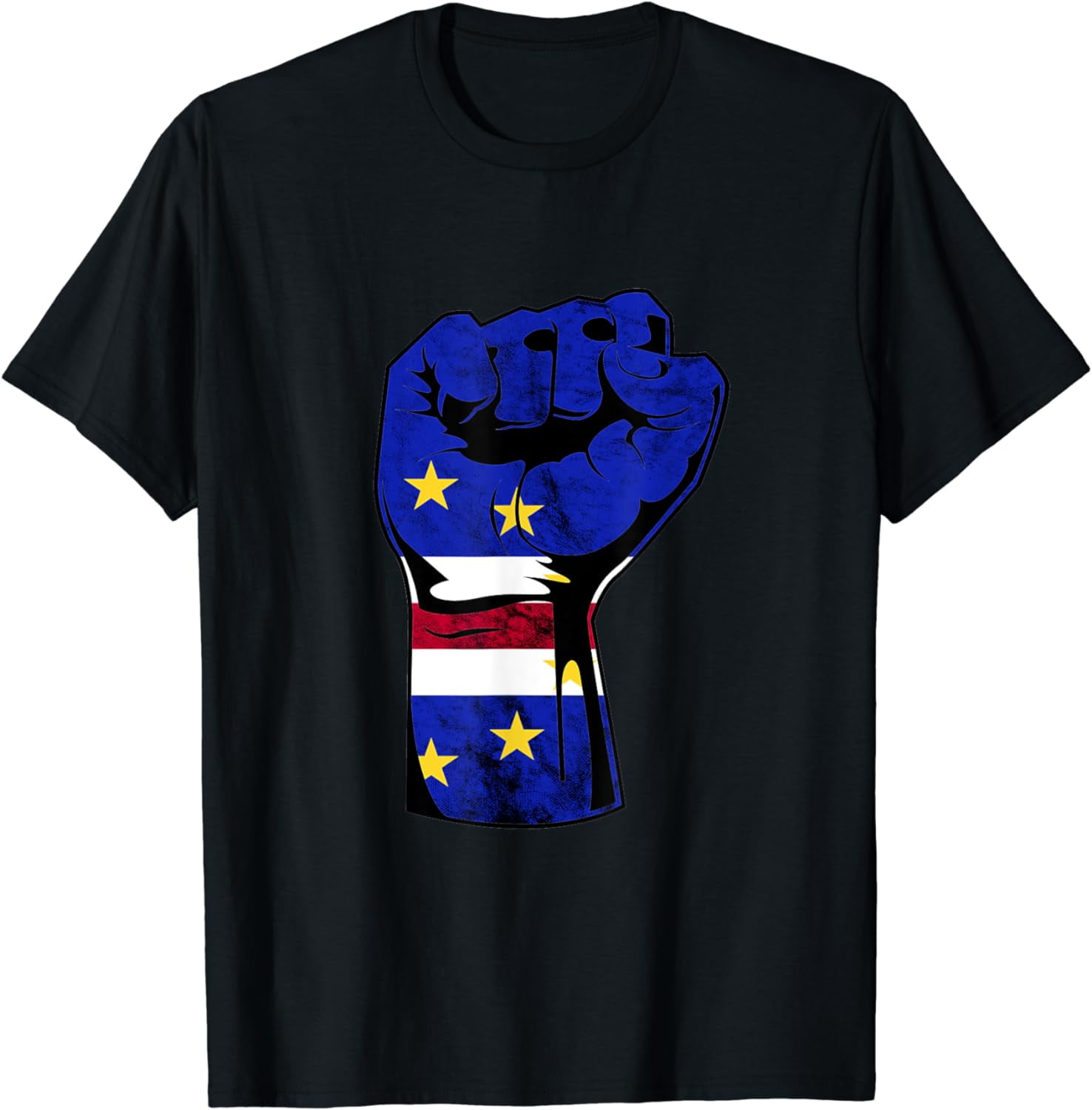 Cape Verde Cape Verdean Flag Power Handfist Cabo Pride T-Shirt ...
