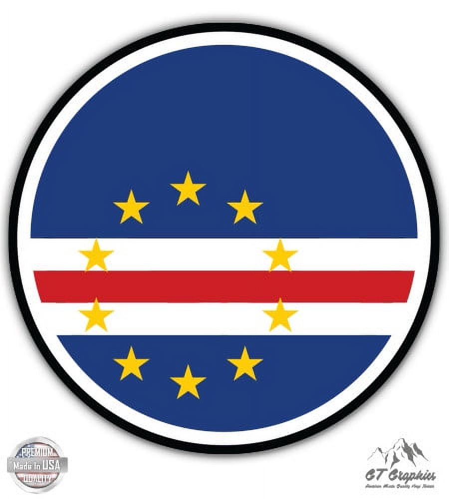 Cape Verde Flag - 8" Vinyl Sticker - For Car Laptop I-Pad - Waterproof ...