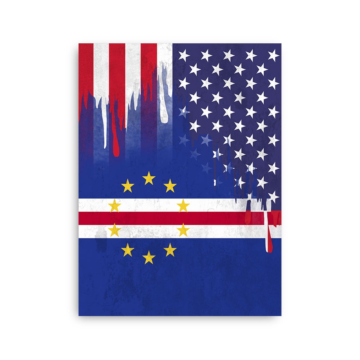 Cape Verdean American Flag Wall Art Friendship USA Cape Verde Roots ...