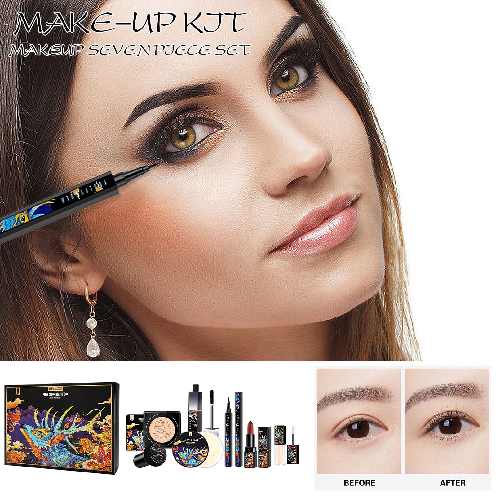 Capebale Pink Lipstick Long Lasting, Cream Puff Lipstick Eyeliner ...