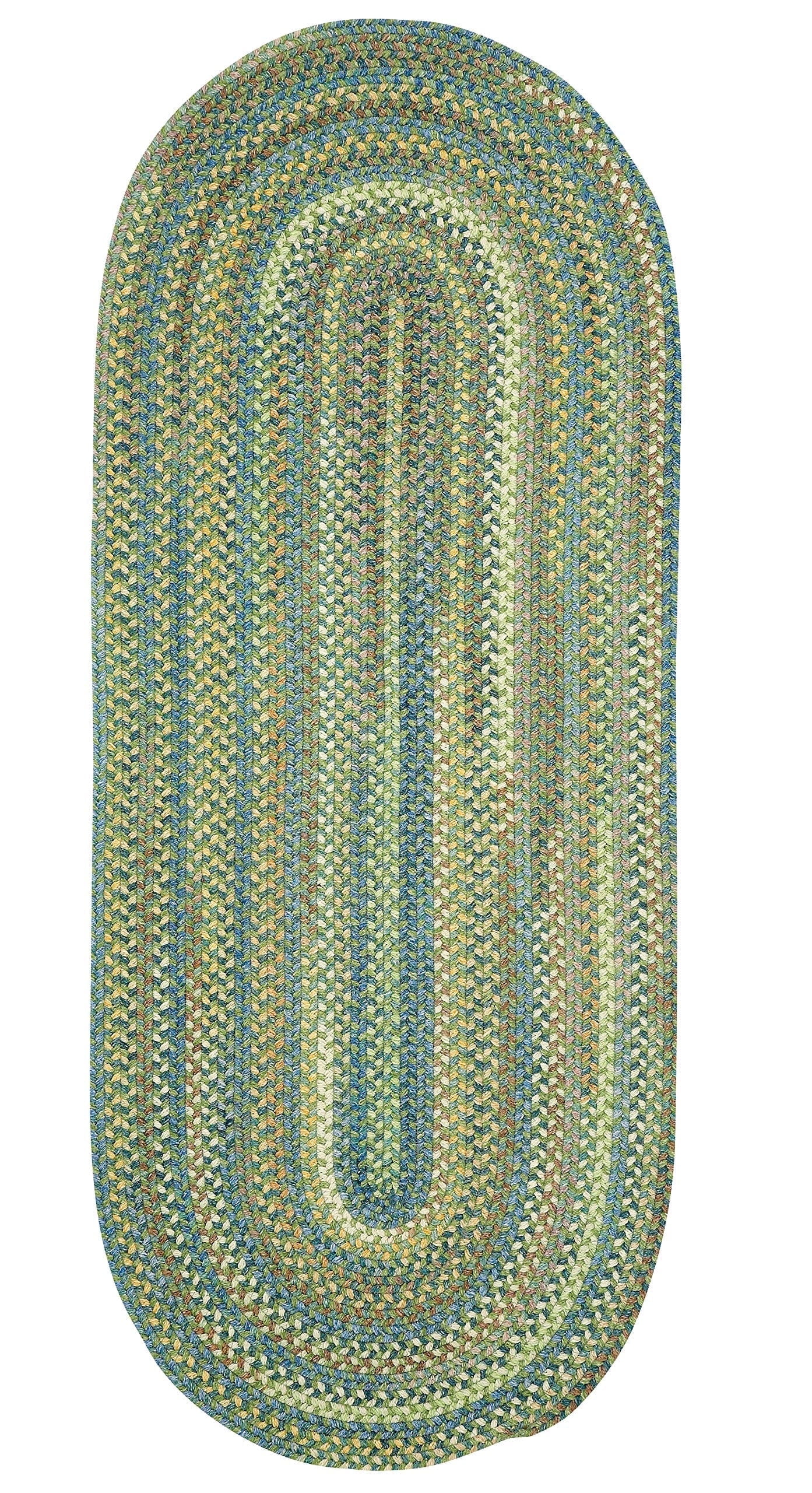 "Capel American Heritage Braided Area Rug - 2' x 6' Oval Runner | Sage ...