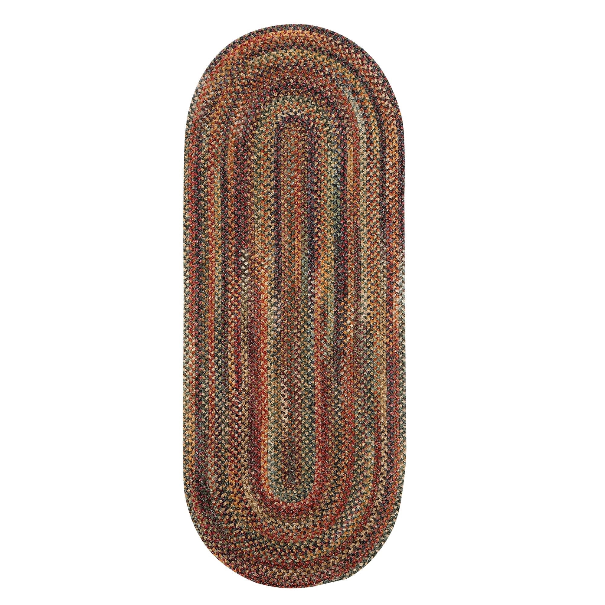 "Capel American Heritage Braided Oval Runner Rug - 2' x 8' Woodstone ...